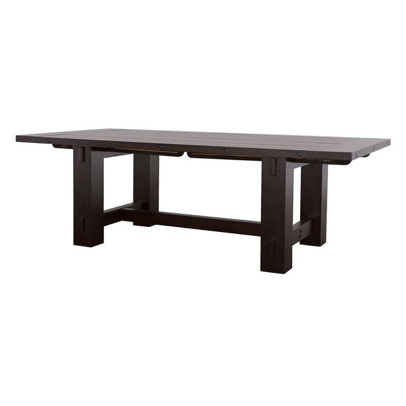 Red Barrel Studio® Egzona Extendable Solid Wood Trestle Dining Table in Vintage Java | Wayfair